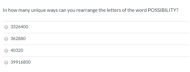 Solved In how many unique ways can you rearrange the letters | Chegg.com