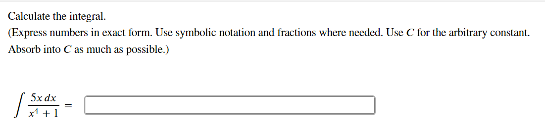Solved Calculate the integral. (Express numbers in exact | Chegg.com
