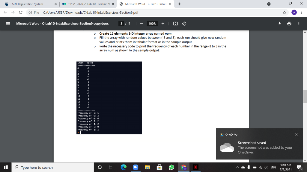 Solved PSUT Registration System .. 11151_2020_2: Lab 10 - | Chegg.com