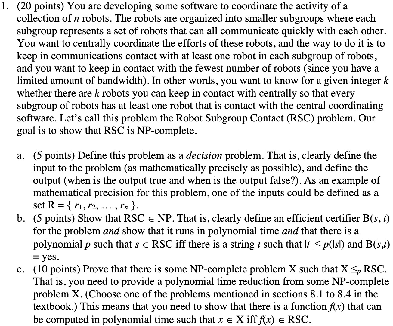 Solved (20 points) You are developing some software to | Chegg.com