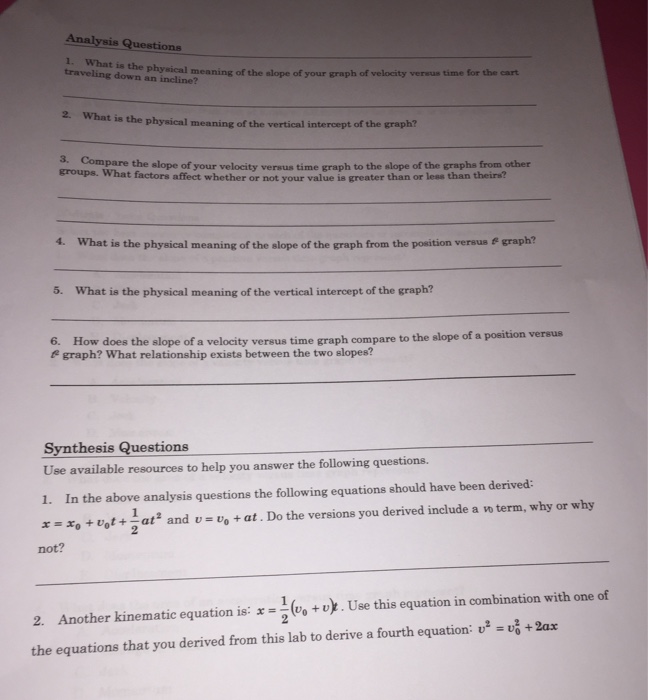Solved Analysis 1. What is the physical traveling down an | Chegg.com