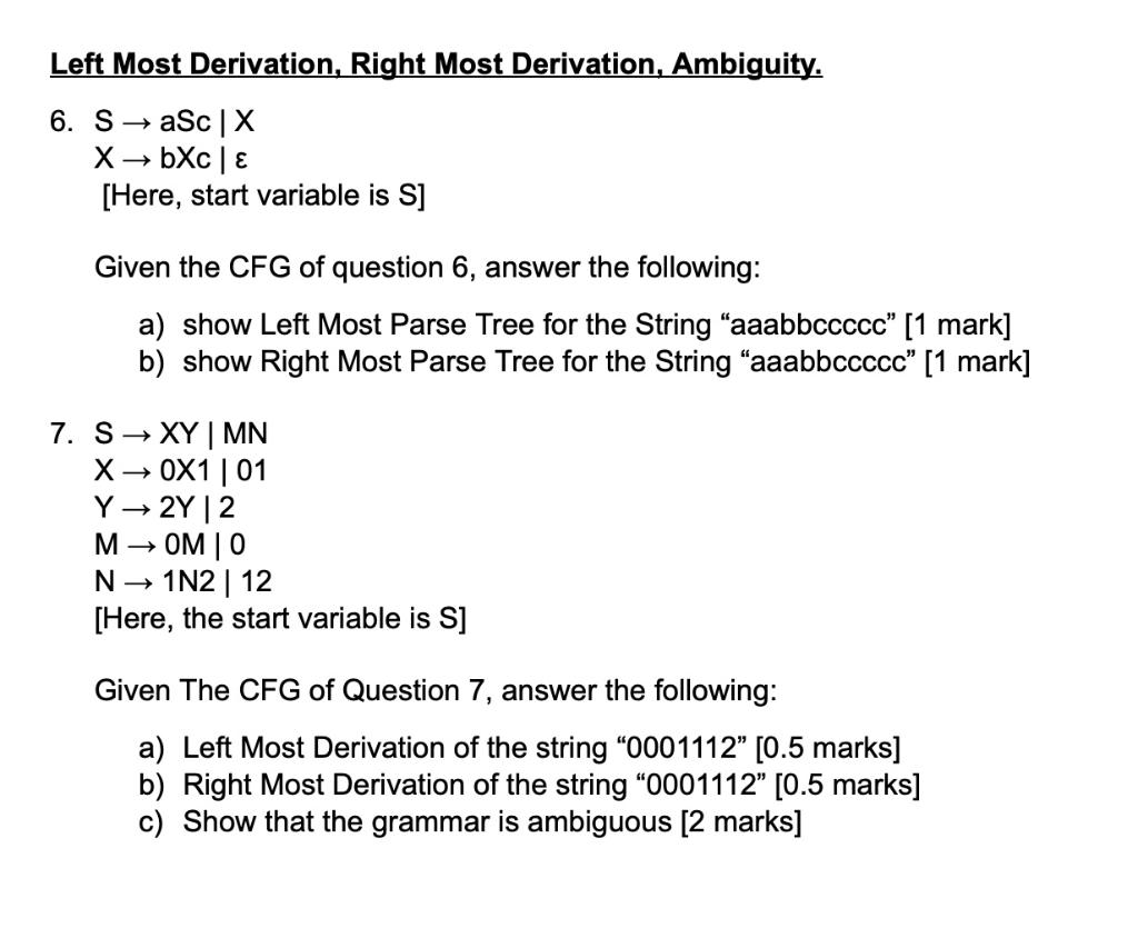 Solved Left Most Derivation, Right Most Derivation, | Chegg.com