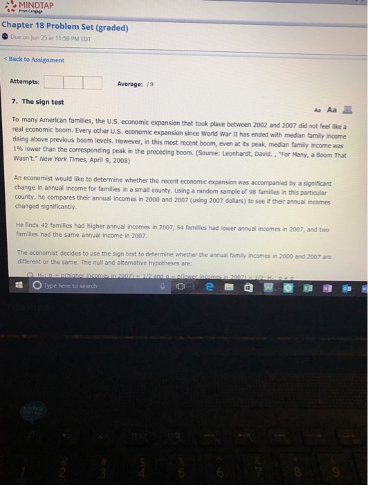 Solved MIND TAP Chapter 18 Problem Set (graded) Due on Jun | Chegg.com