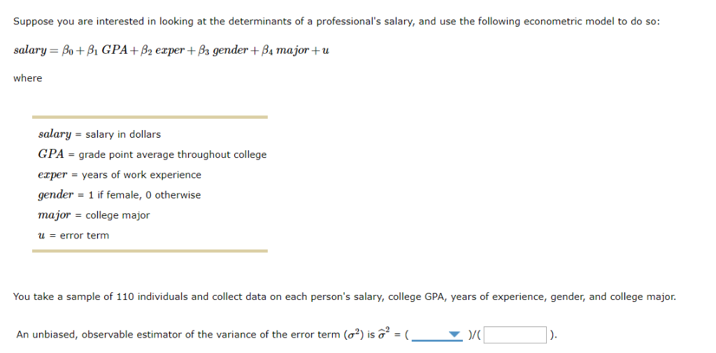 Solved Suppose you are interested in looking at the | Chegg.com