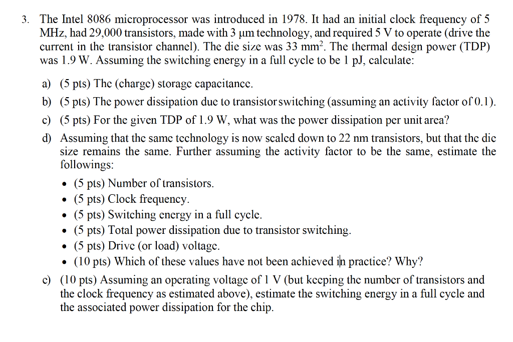 3. The Intel 8086 microprocessor was introduced in | Chegg.com