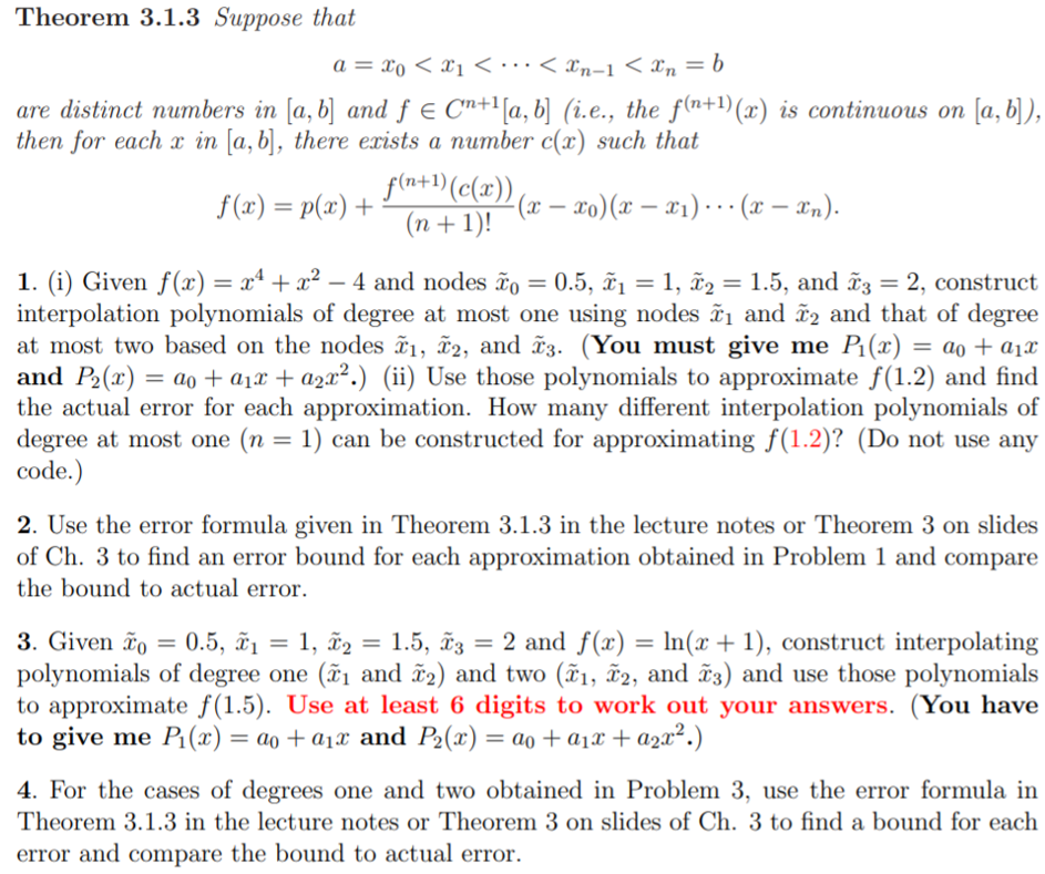 Solved 21 Theorem 3.1.3 Suppose that a = x0