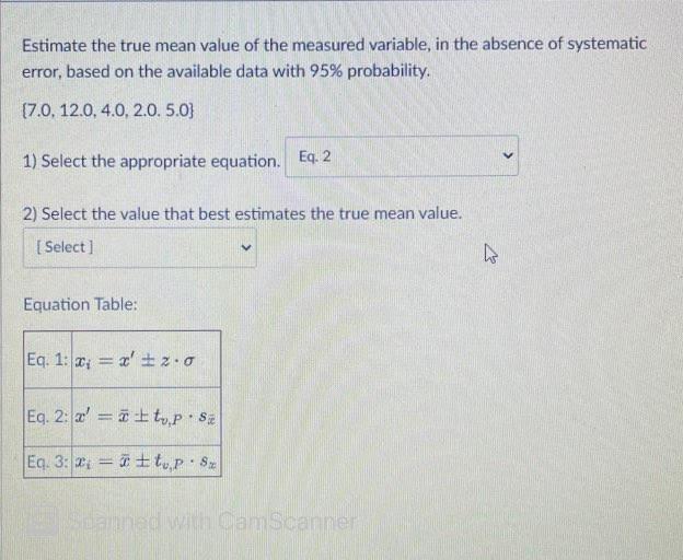 Estimate the true mean value of the measured | Chegg.com