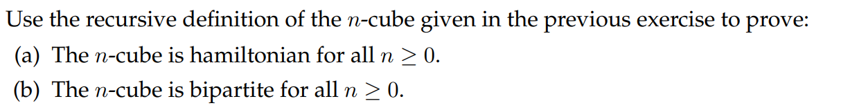Solved Use the recursive definition of the n-cube given in | Chegg.com