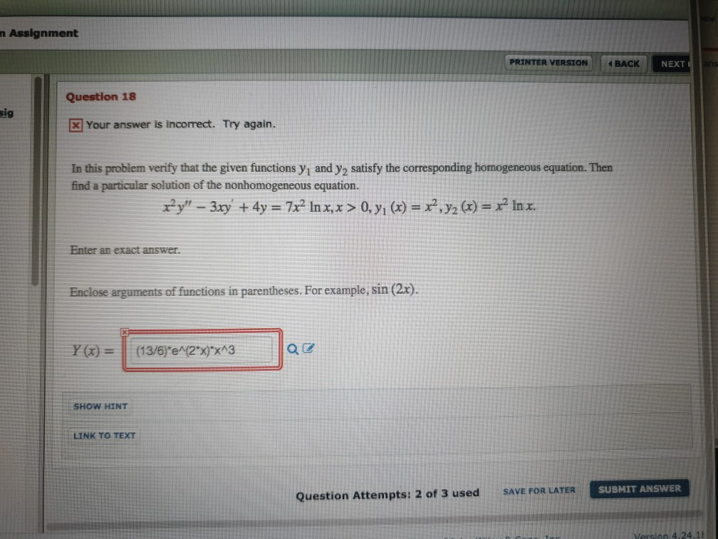Solved n Assignment PRINTER VERSION BACK NEXT lans Question | Chegg.com
