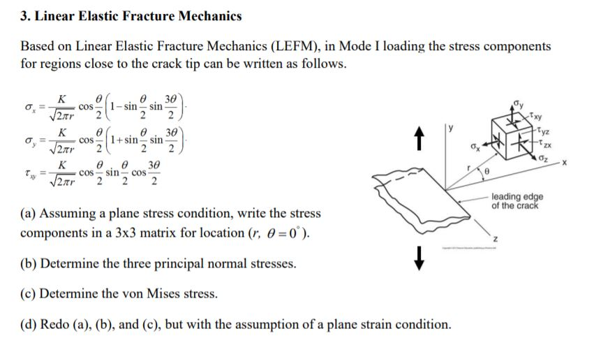 3. Linear Elastic Fracture Mechanics Based on Linear | Chegg.com