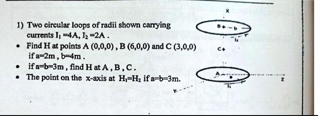 Solved 1) Two circular loops of radii shown carrying | Chegg.com