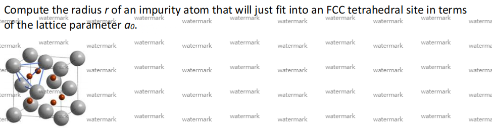 Solved Compute the radius r of an impurity atom that will | Chegg.com