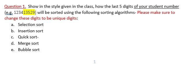 Solved Question 1. Show in the style given in the class, how | Chegg.com