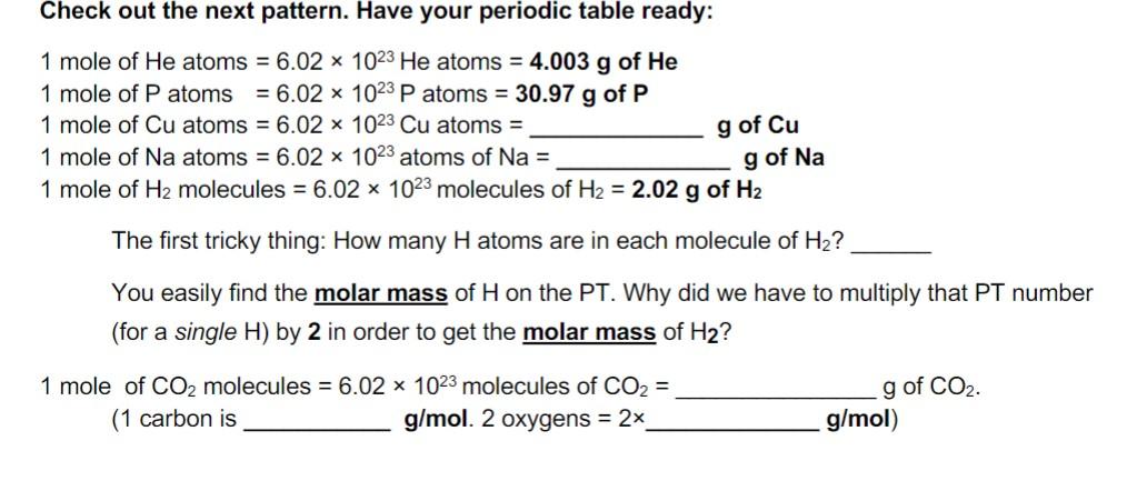 Solved The Mole \& Avogadro's Number 1 mole of ANYTHING | Chegg.com