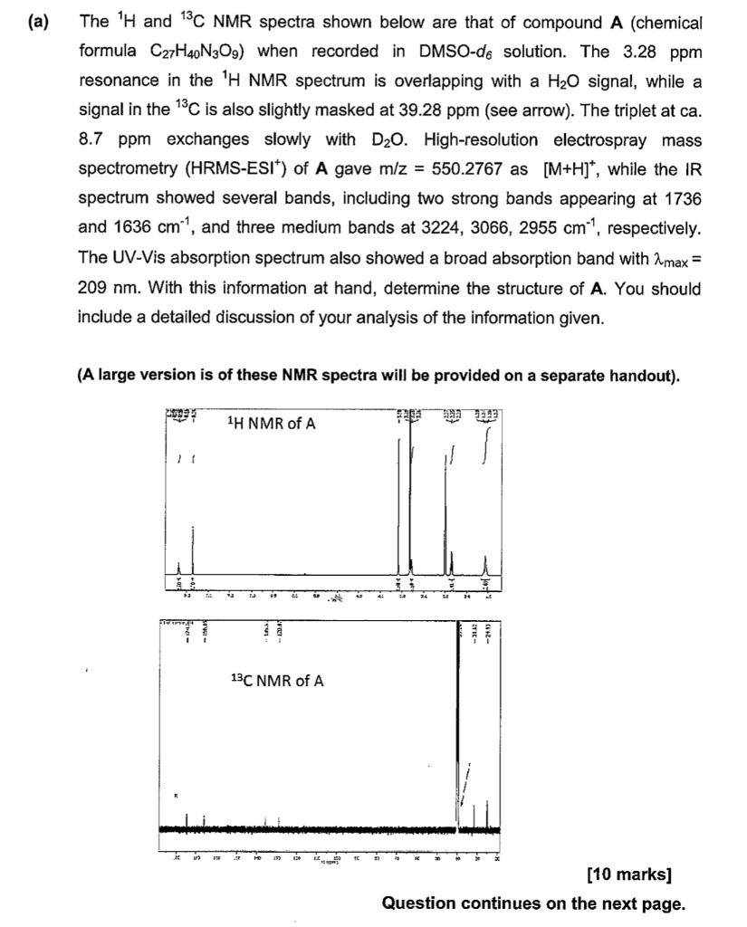 The 1H and 13C NMR spectra shown below are that of | Chegg.com