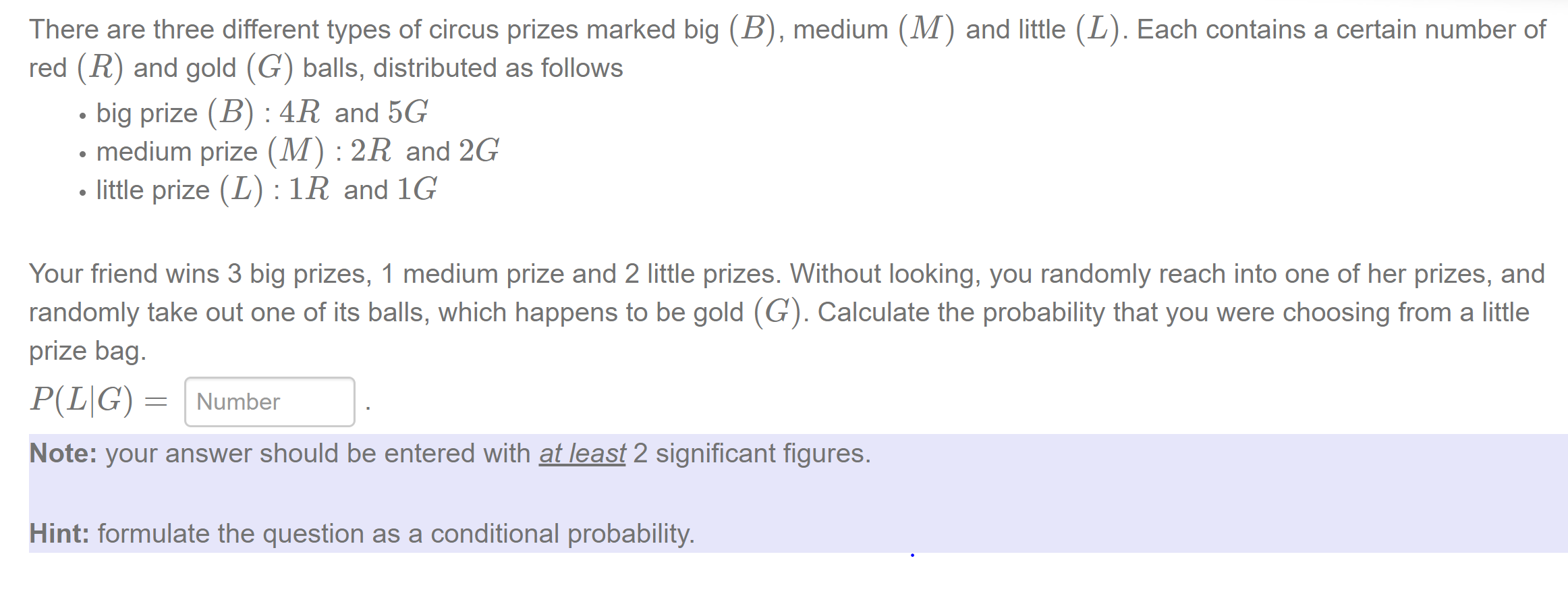 Solved There are three different types of circus prizes | Chegg.com