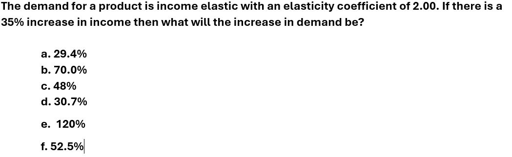 Solved The demand for a product is income elastic with an | Chegg.com