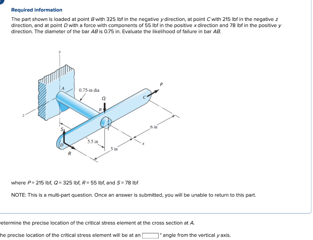 Solved Required information The part shown is loaded at | Chegg.com