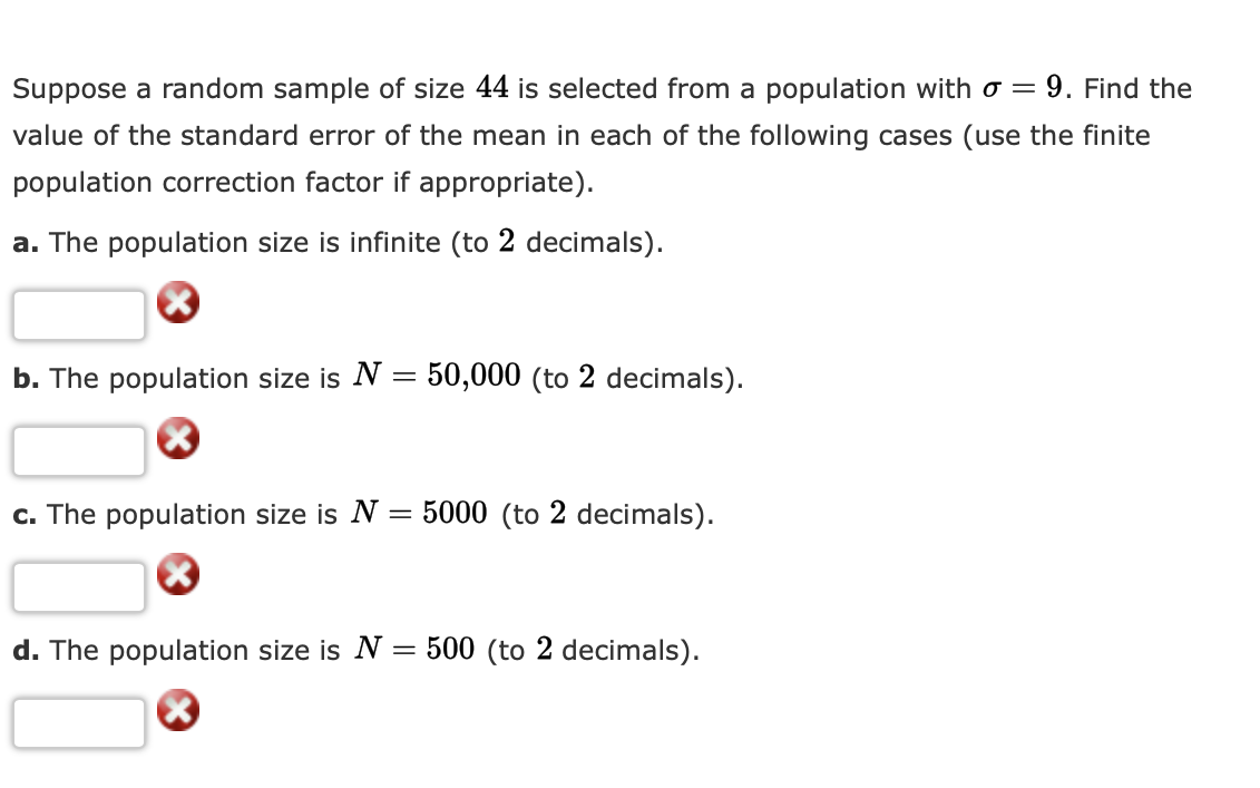 Solved Suppose a random sample of size 44 is selected from a | Chegg.com