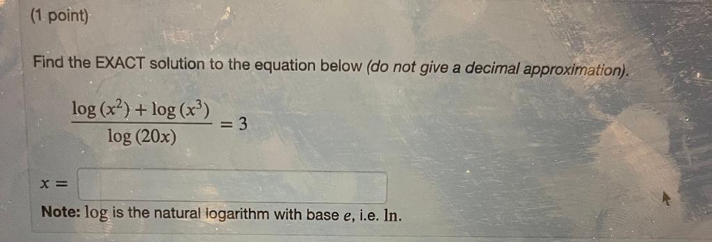 Solved Find the EXACT solution to the equation below (do not | Chegg.com