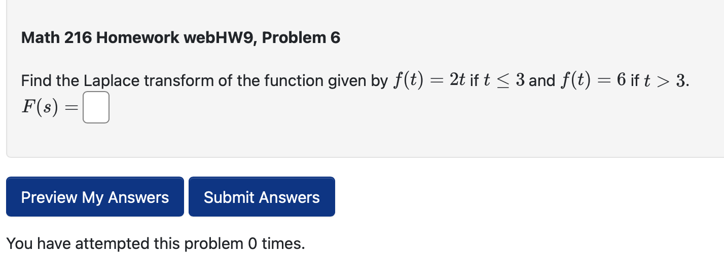 Solved Find the Laplace transform of the function given by | Chegg.com