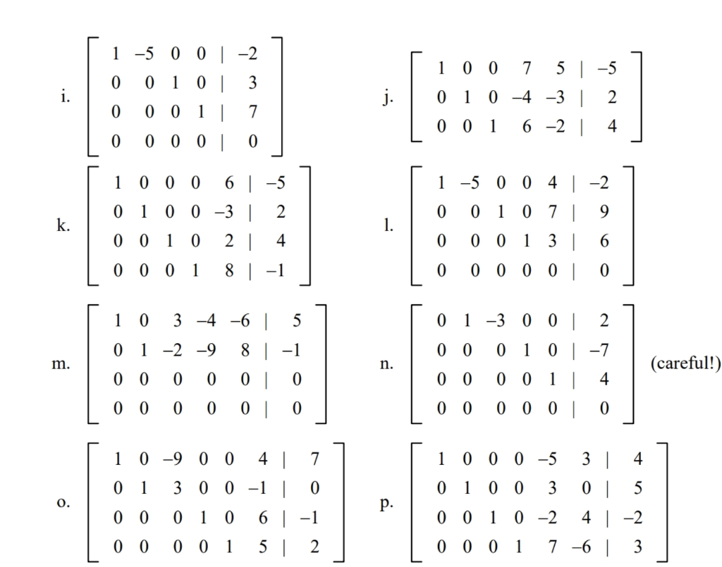 Solved 2. Verify that the following augmented matrices are | Chegg.com