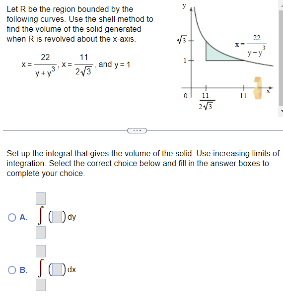 Solved Let R be the region bounded by the following curves. | Chegg.com