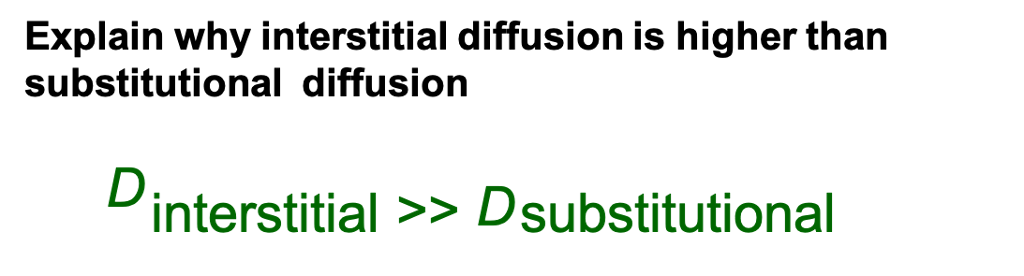 Solved Explain why interstitial diffusion is higher than | Chegg.com