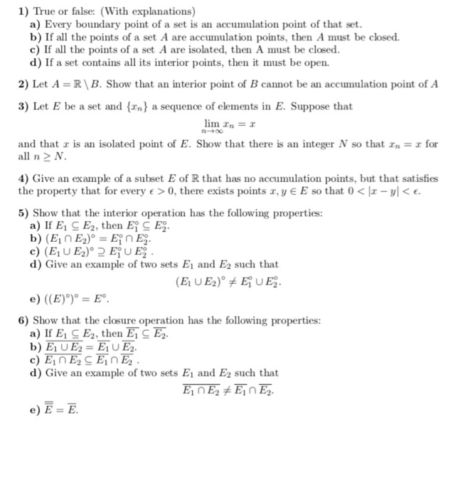 Solved 1 True Or False With Explanations A Every 