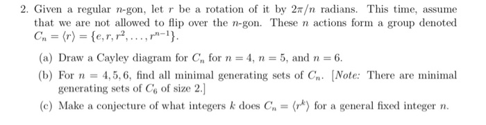 Solved 2. Given a regular n-gon, let r be a rotation of it | Chegg.com