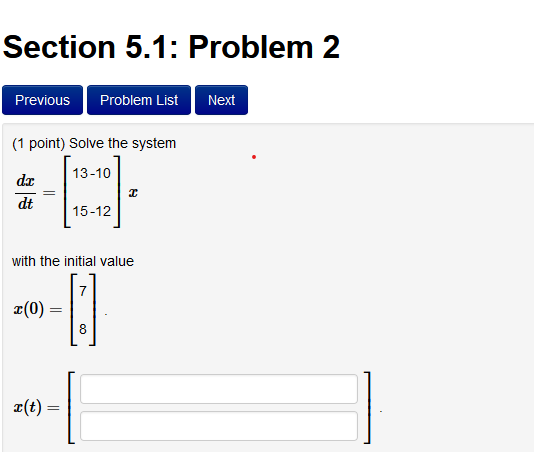 Solved Section 5.1: Problem 2 Previous Problem List Next (1 | Chegg.com