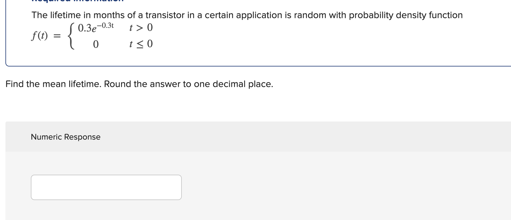 Solved The lifetime in months of a transistor in a certain | Chegg.com