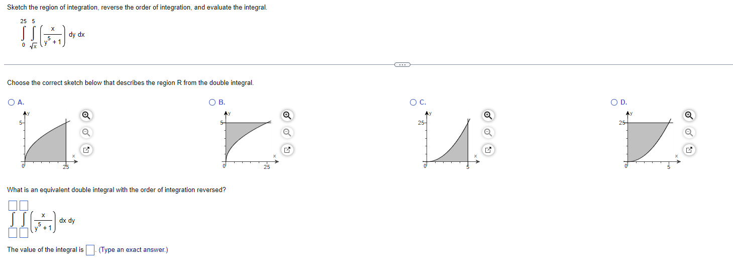 Solved Sketch The Region Of Integration Reverse The Order