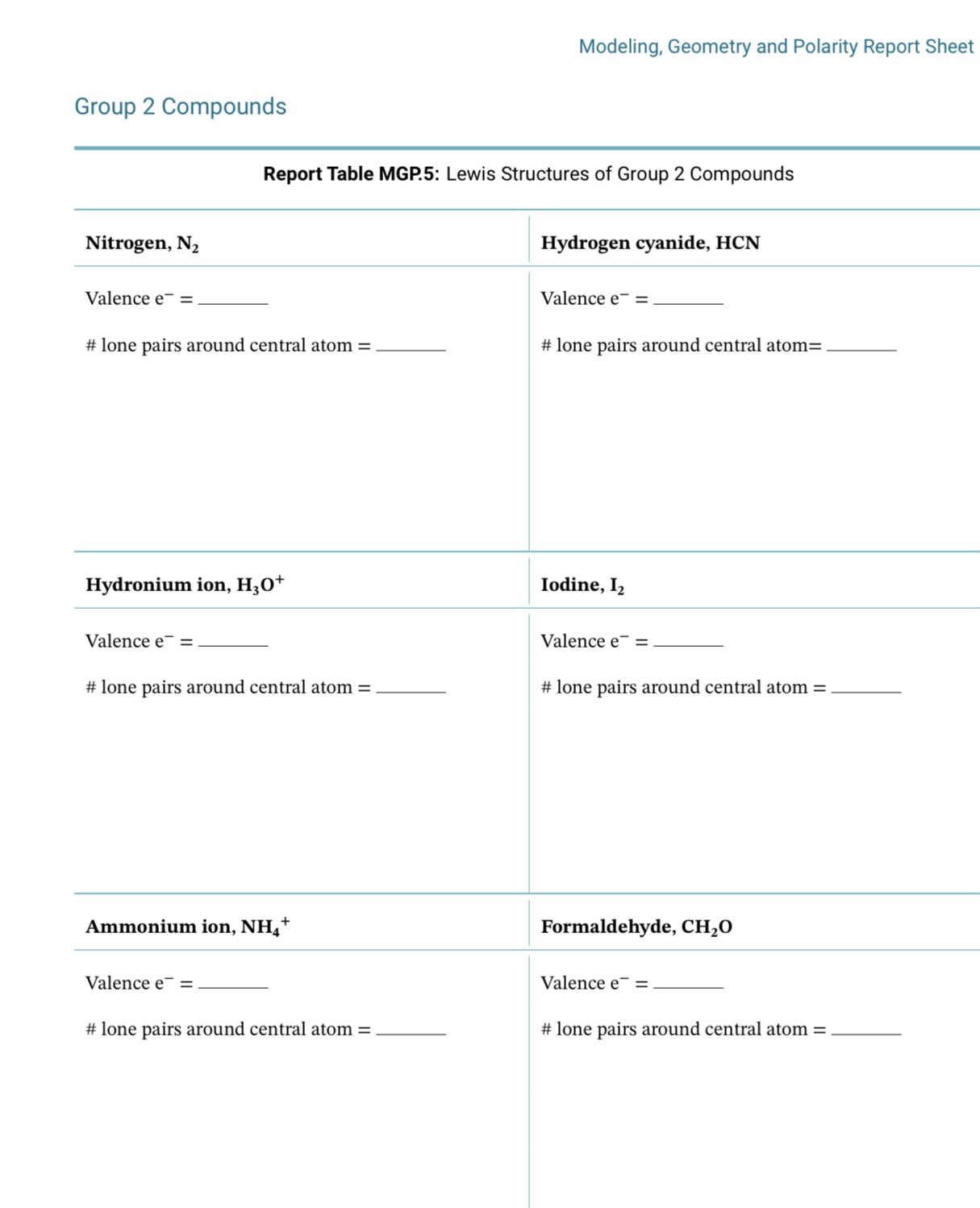 Solved Modeling, Geometry and Polarity Report Sheet Group 2 | Chegg.com