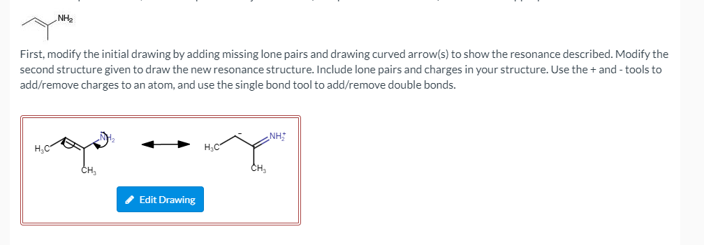 Solved NH2 First, modify the initial drawing by adding | Chegg.com