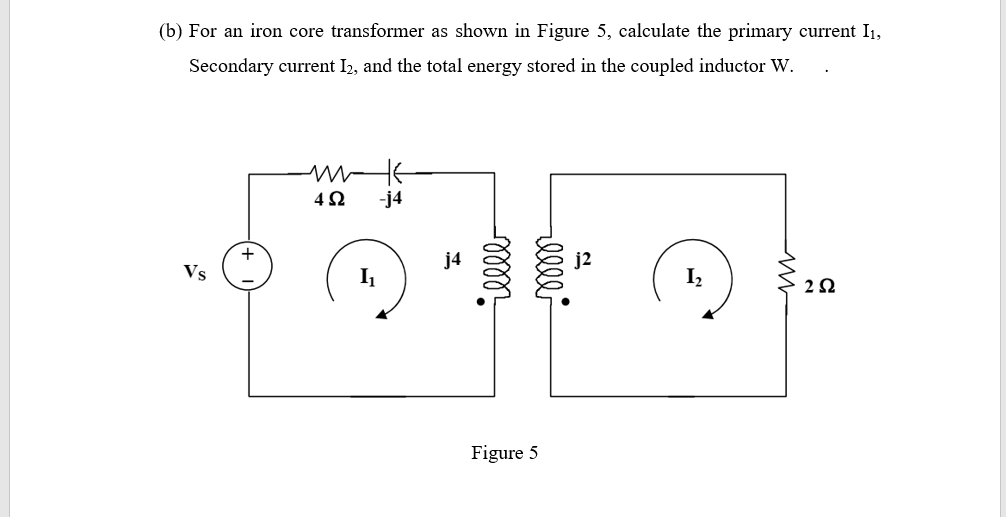 Solved (b) For an iron core transformer as shown in Figure | Chegg.com