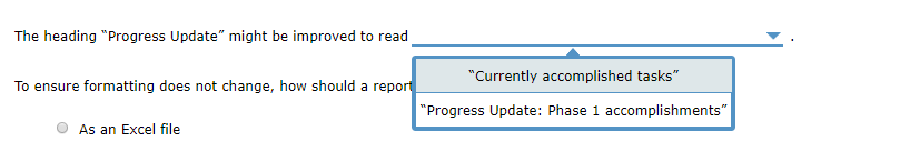 Solved Your coworker is creating the headings for a report. | Chegg.com