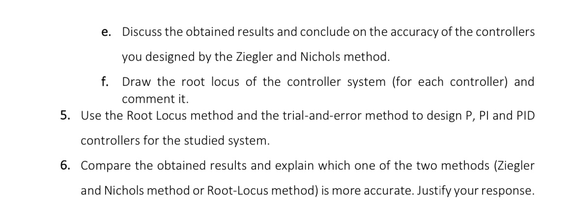 Solved e. Discuss the obtained results and conclude on the | Chegg.com