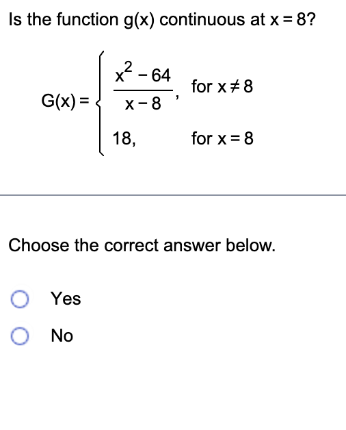 Solved Is the function g(x) ﻿continuous at | Chegg.com