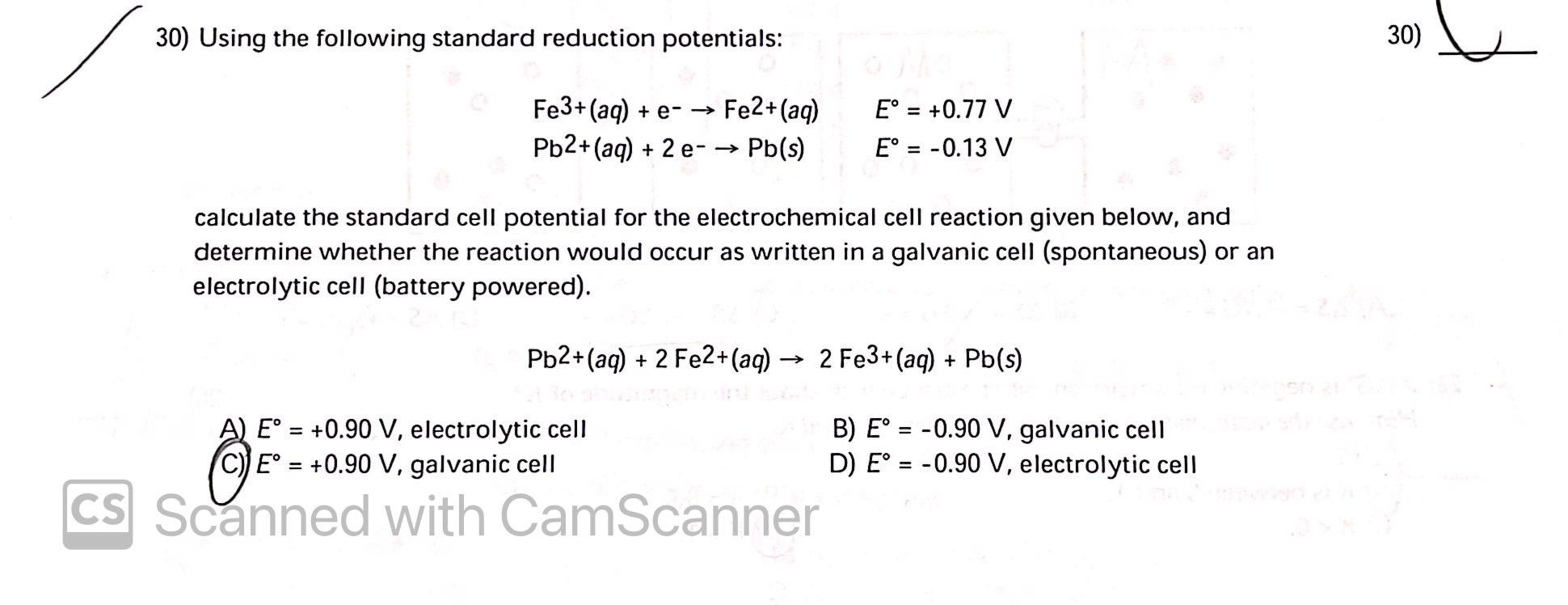 Solved 30) Using the following standard reduction | Chegg.com