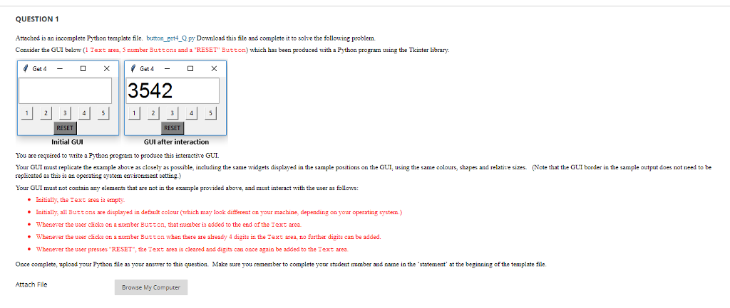 QUESTION 1 Attached is an incomplete Python template | Chegg.com