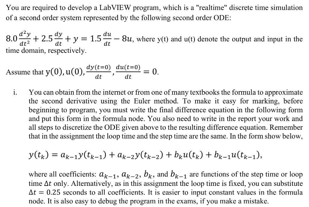 Solved You are required to develop a LabVIEW program, which | Chegg.com