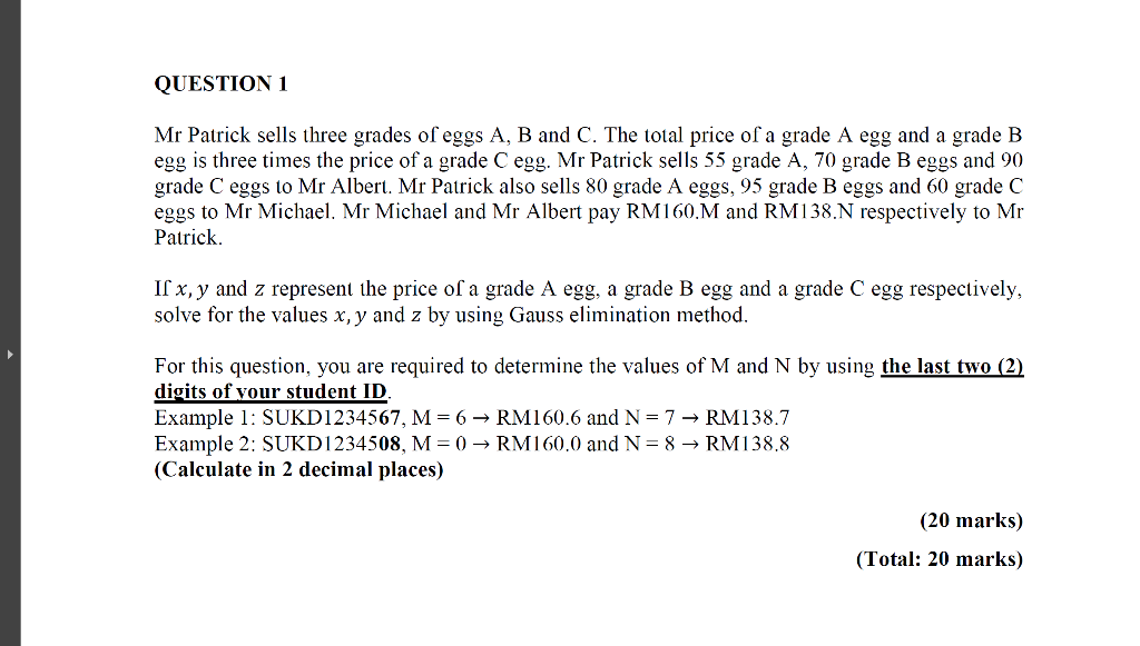 Solved Mr Patrick sells three grades of eggs A, B and C. The | Chegg.com