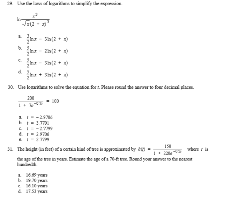 Solved Use the laws of logarithms to simplify the | Chegg.com