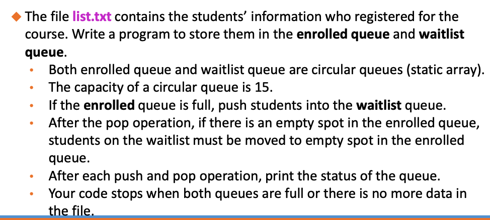 Solved This is our Queue Class. We will write code in C++ | Chegg.com Solved This is our Queue Class. We will write code in C++ | Chegg.com