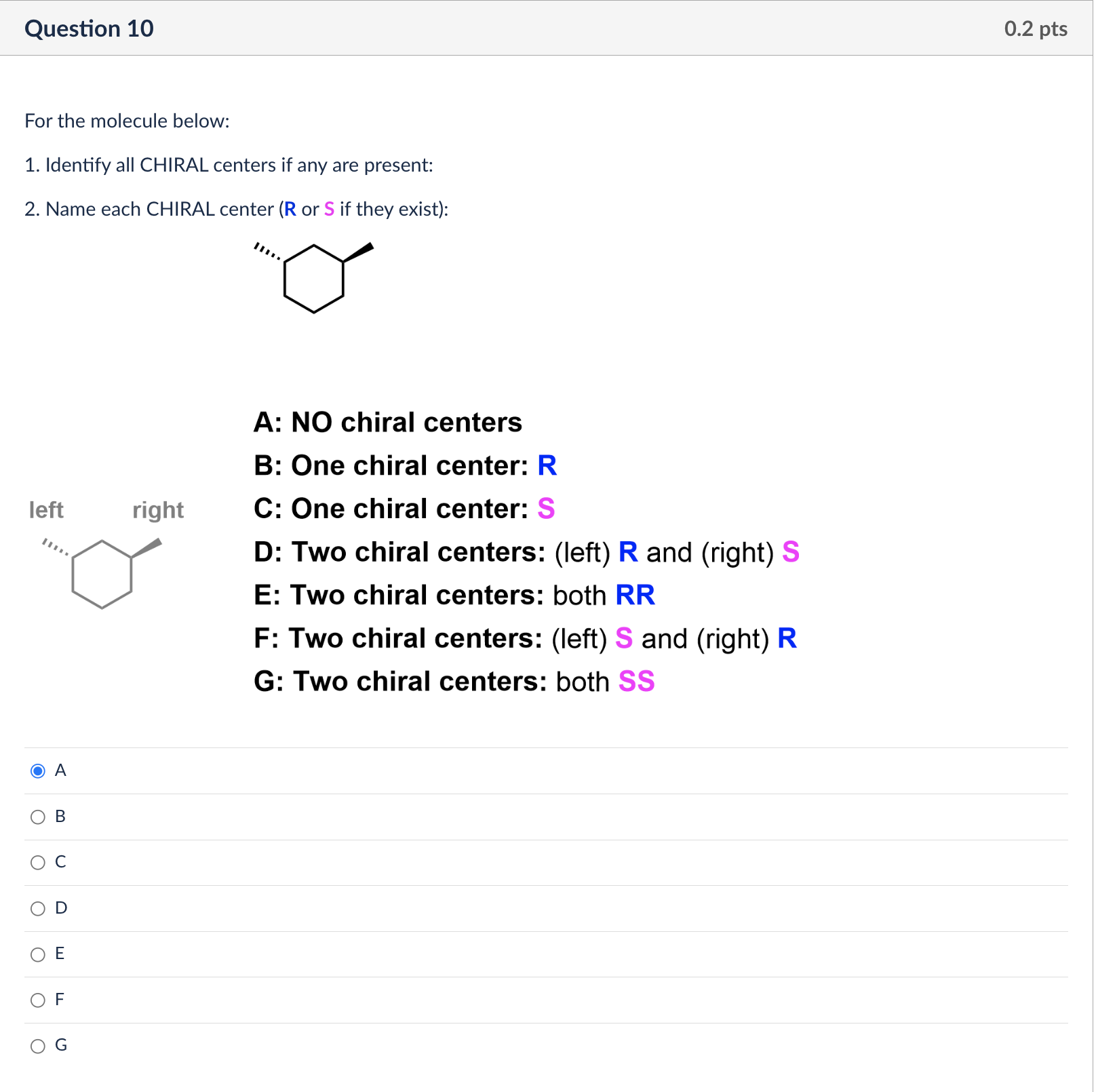 Solved For the molecule below: 1. Identify all CHIRAL | Chegg.com