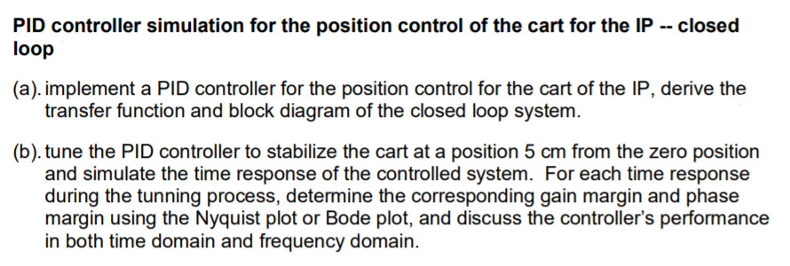 Solved PID controller simulation for the position control of | Chegg.com