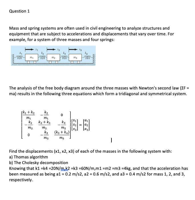 Solved Mass and spring systems are often used in civil | Chegg.com