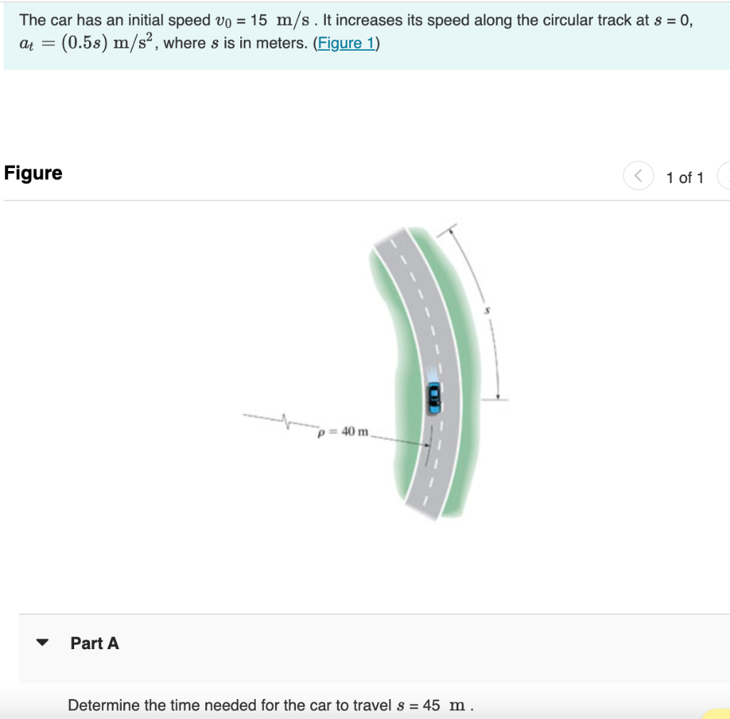 Solved The car has an initial speed v0=15 m/s. It increases | Chegg.com