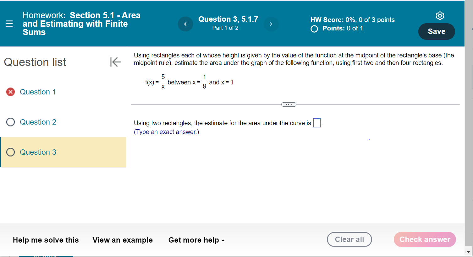 Solved Using rectangles each of whose height is given by the | Chegg.com